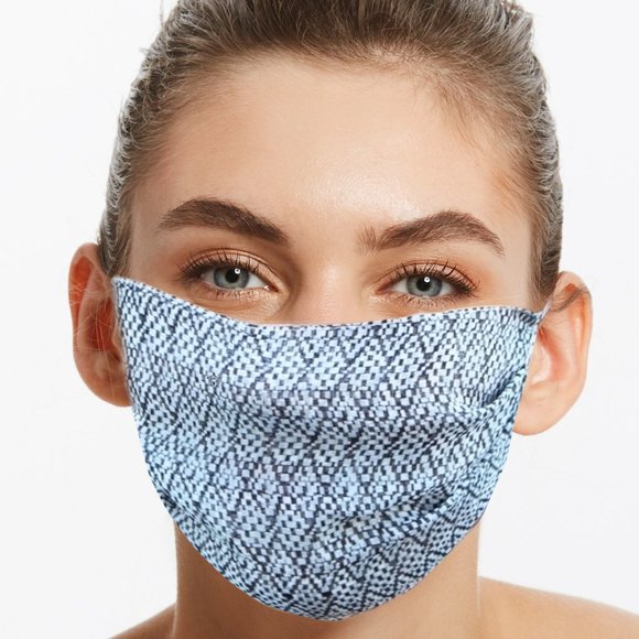 Accessories | Blue Lattice Silk Face Mask Lattice Silk Face Mask ...